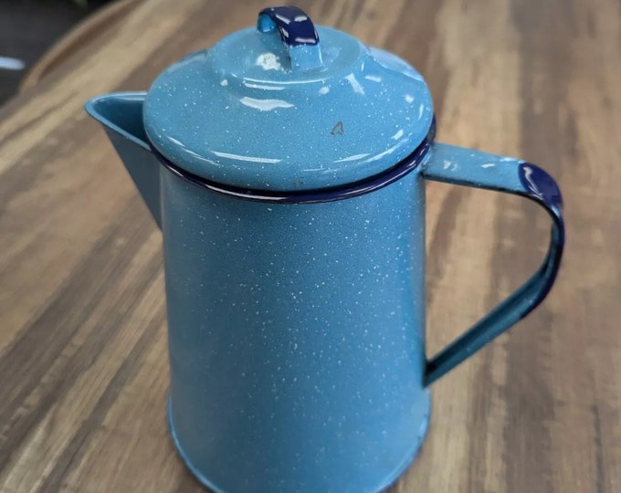 Vintage Enamel Coffee Pot Camping 8 Cup. Cafetera De Peltre 8 Tazas - Etsy