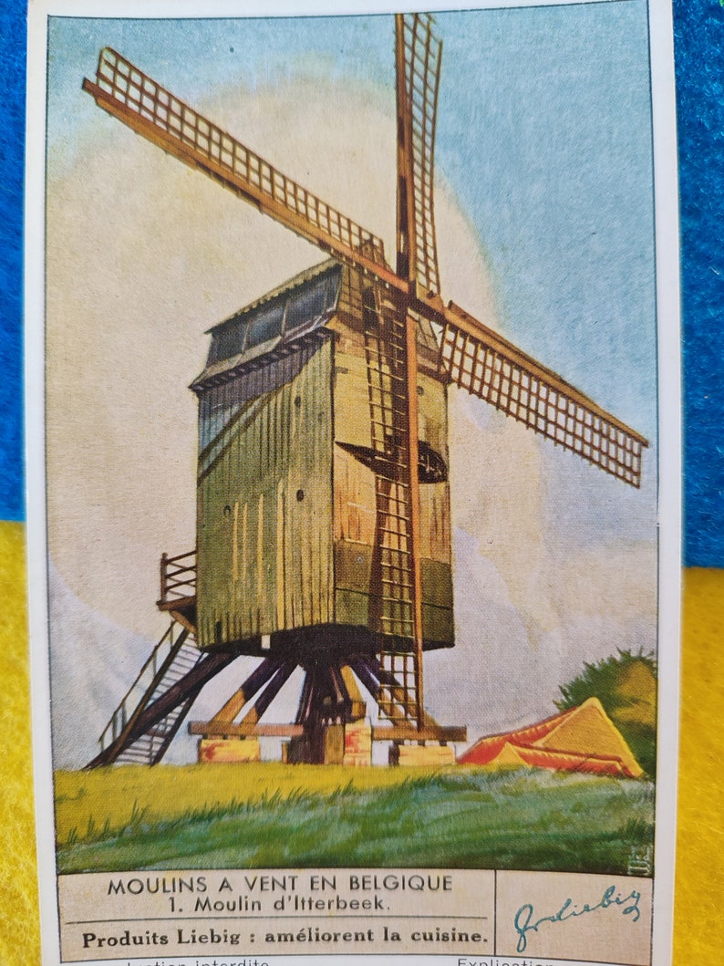 Belgian Windmills Belgium Wind Mills History Liebig Meat Cards - Etsy