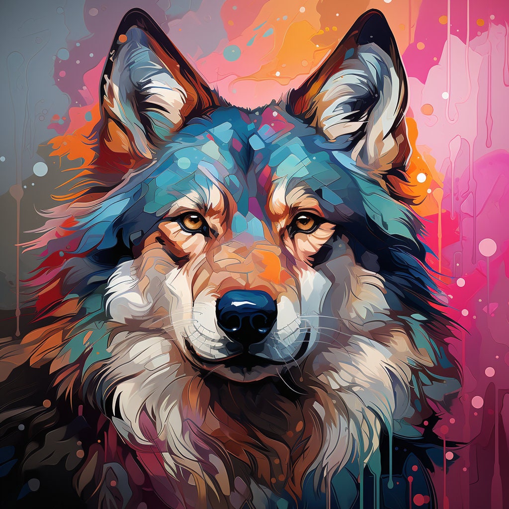 Wolf Pop Art - Etsy