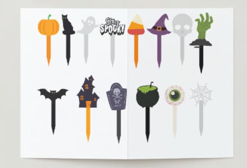 Spooky Halloween Toothpicks SVG Printable Sublimation Glowforge - Etsy