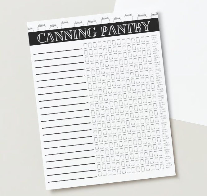 Canning Pantry Printable - Etsy