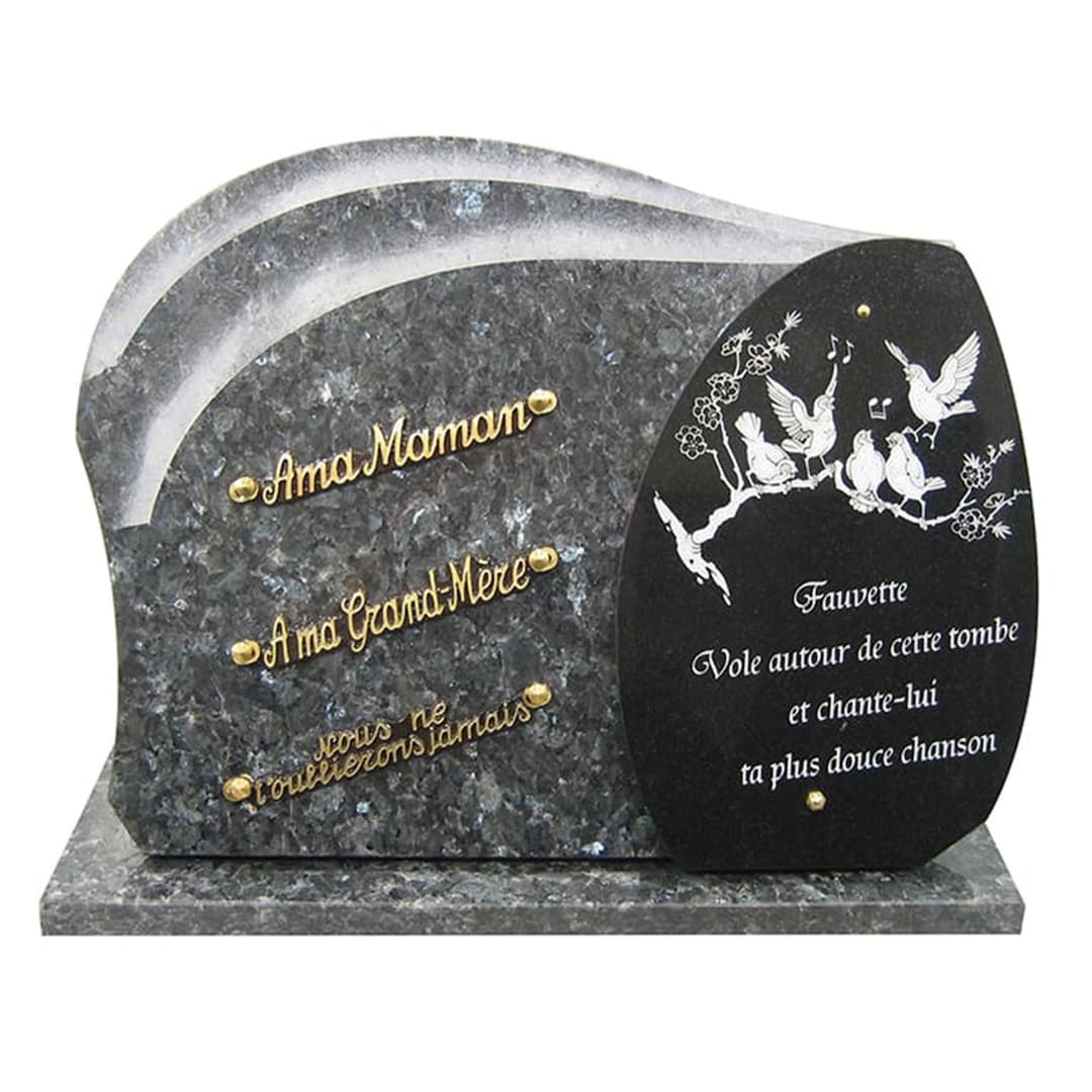 Granite Mortuary Plaque • Death Plaque With Birds • Granite Tomb Plaque ...