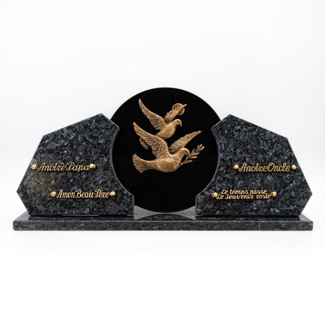 Doves Funeral Plaque • Granite Commemorative Plaque • Bird Death Plaque ...