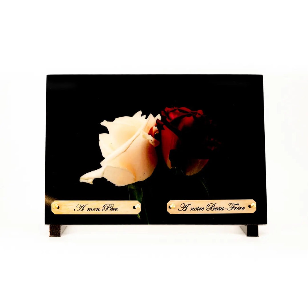 Funeral Plaque • Double Pink Tomb Plaque • Modern Funeral Plaque ...