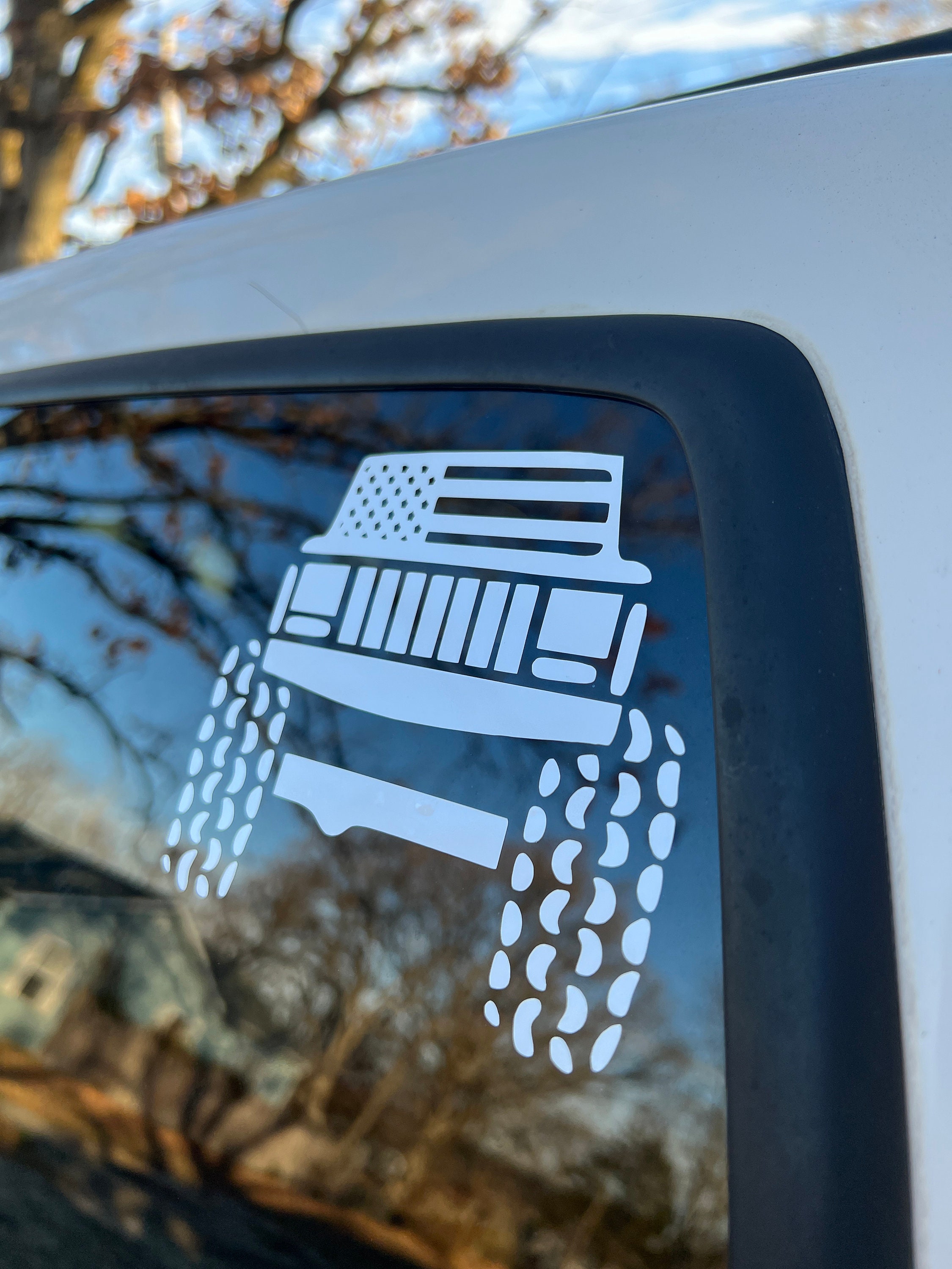 American Flag Jeep XJ Decal - Etsy