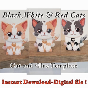 Papercraft Cat 3D Model: Cut & Paste Ornaments (digital Download) - Etsy