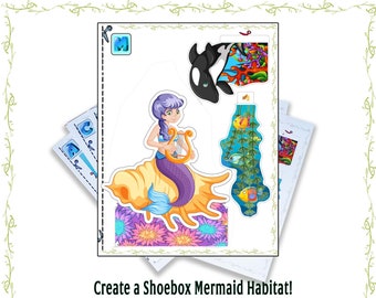Mermaid Printable Cutout Paper Craft Activity Ocean Habitat - Etsy