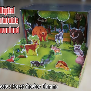 Printable Shoebox Diorama Kit. Create a Forest Habitat. Paper - Etsy Canada