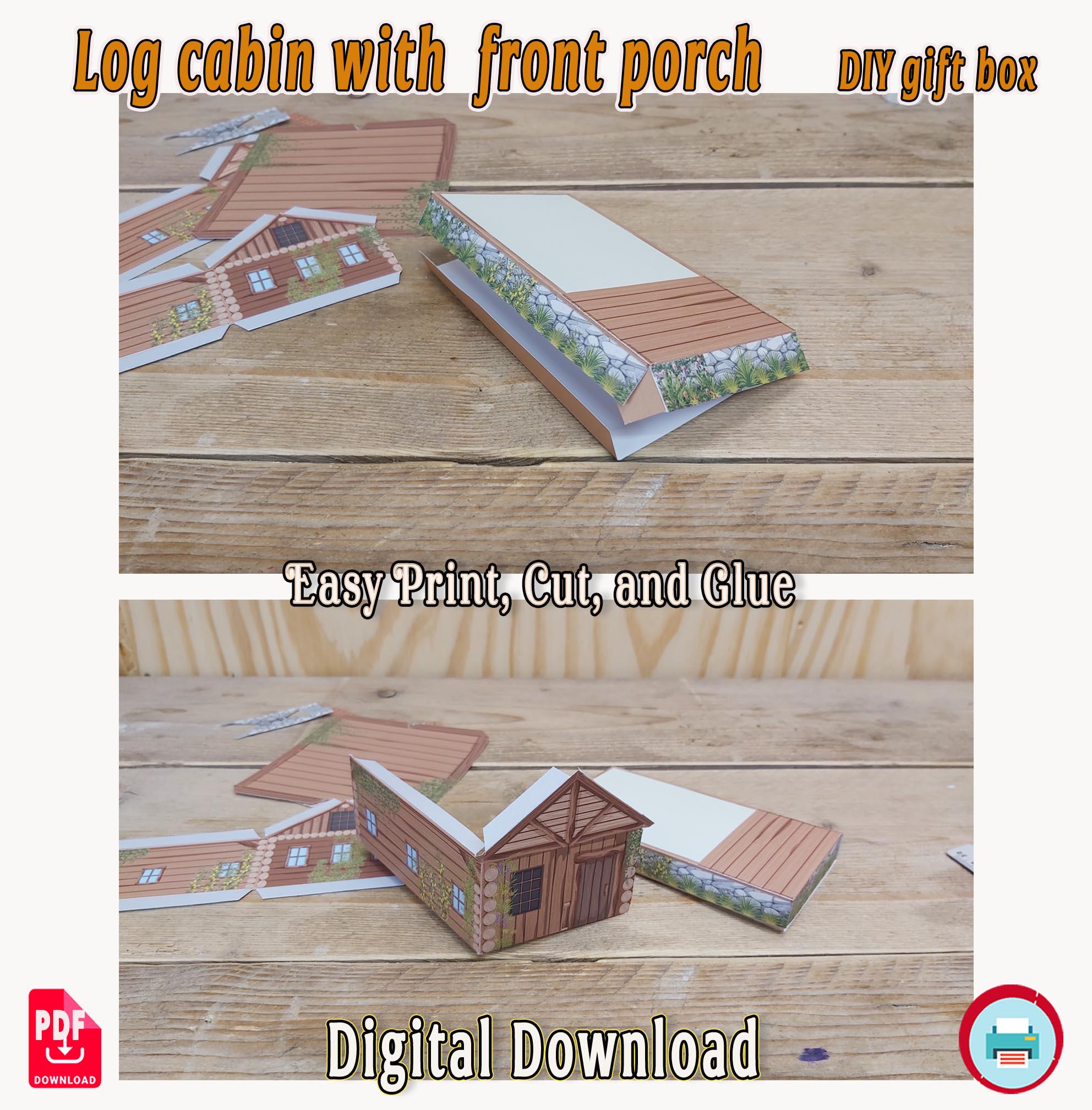 DIY Paper Log Cabin Gift Box: Printable Timber Lodge (digital Download ...