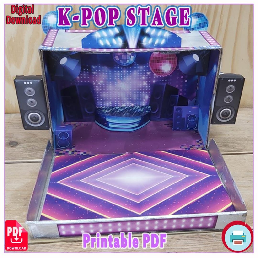 DIY K-pop Shoebox Stage Printable PDF | Kpop Concert Diorama Kit | Pink ...