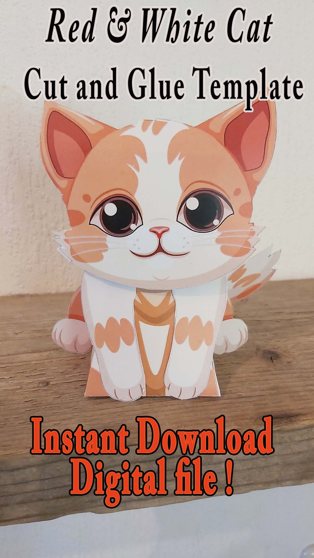 Papercraft Cat, Kitten Craft 3D Model, Printable Playset, Cat Sculpture ...