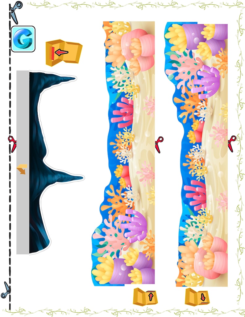 Printable Diorama Cut & Paste Shoebox Project, Create a Ocean Habitat ...