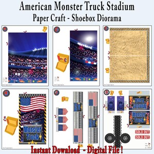 Monster Truck Paper Craft Diorama, Build Your Own: 3D Monster Truck ...