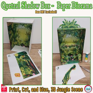 Quetzal Bird Shadow Box, Quetzal Paper Diorama, Quetzal Wall Hanging ...