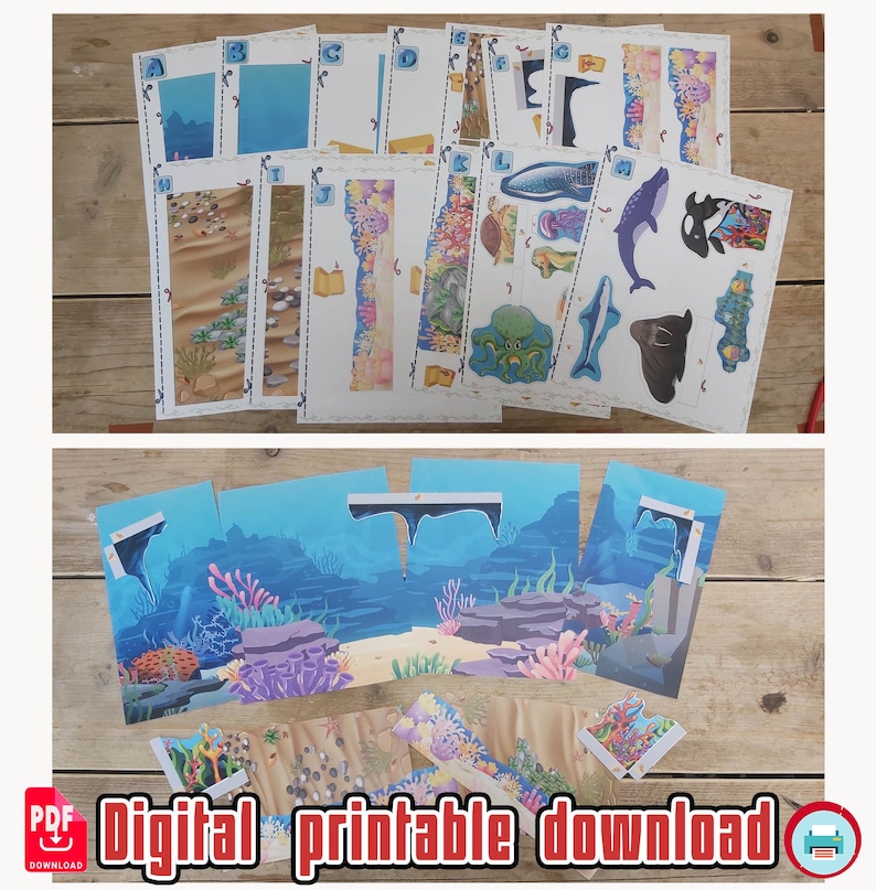 Printable Ocean Diorama, Shoebox Project, Paper Craft (PDF) - Etsy