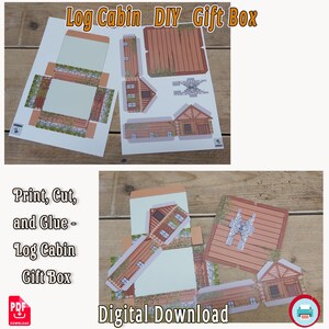 Mini Log Cabin, Paper Craft Lodge With Rocks and Grass, Rustic Retreat ...