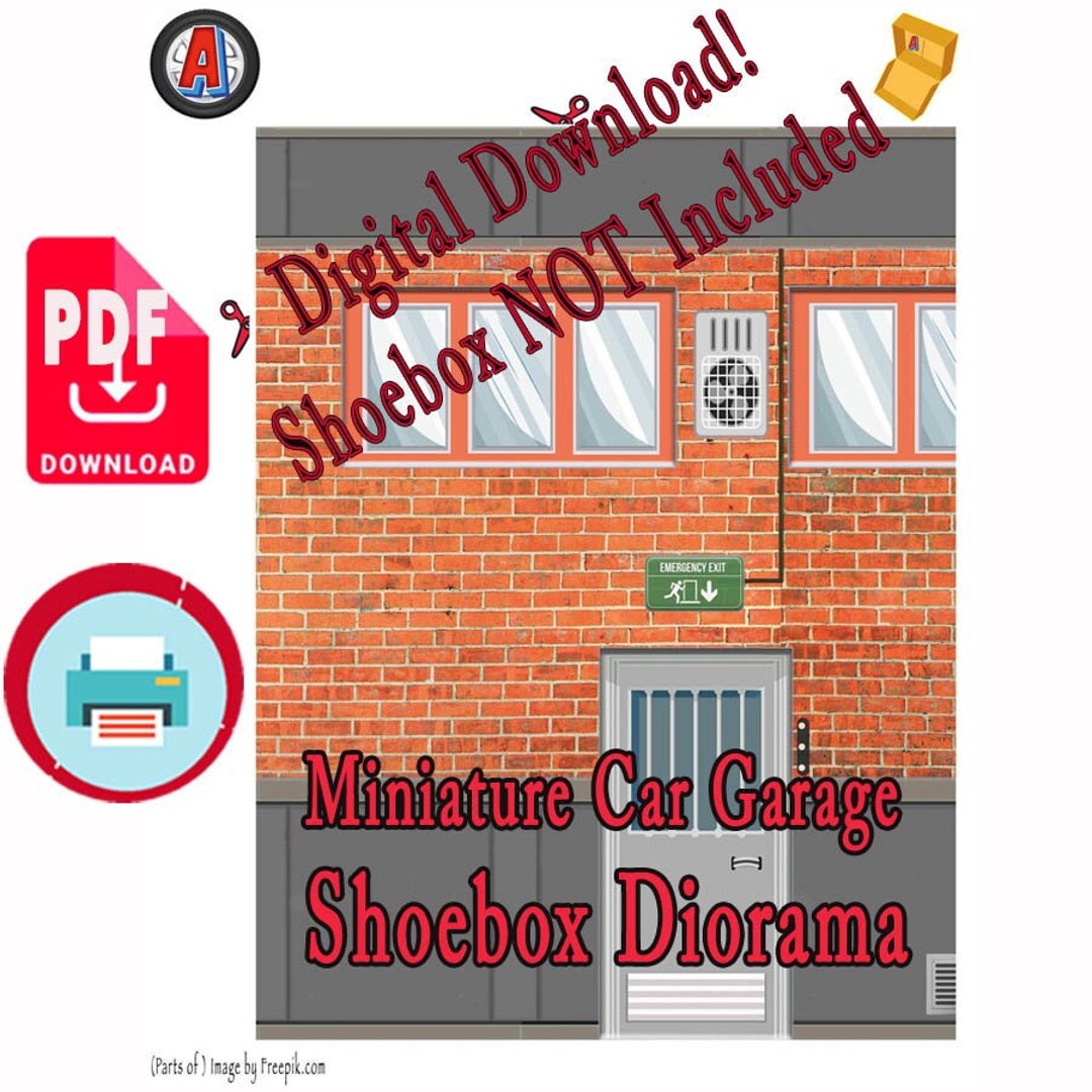 Papercraft Miniature Car Garage Shoebox Diorama, Create Your Own Auto ...