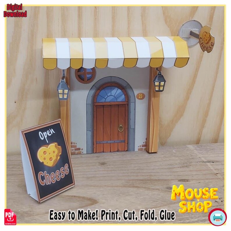 Cozy Mouse Cheese Shop – Mini Book Nook Shelf Decor (printable ...