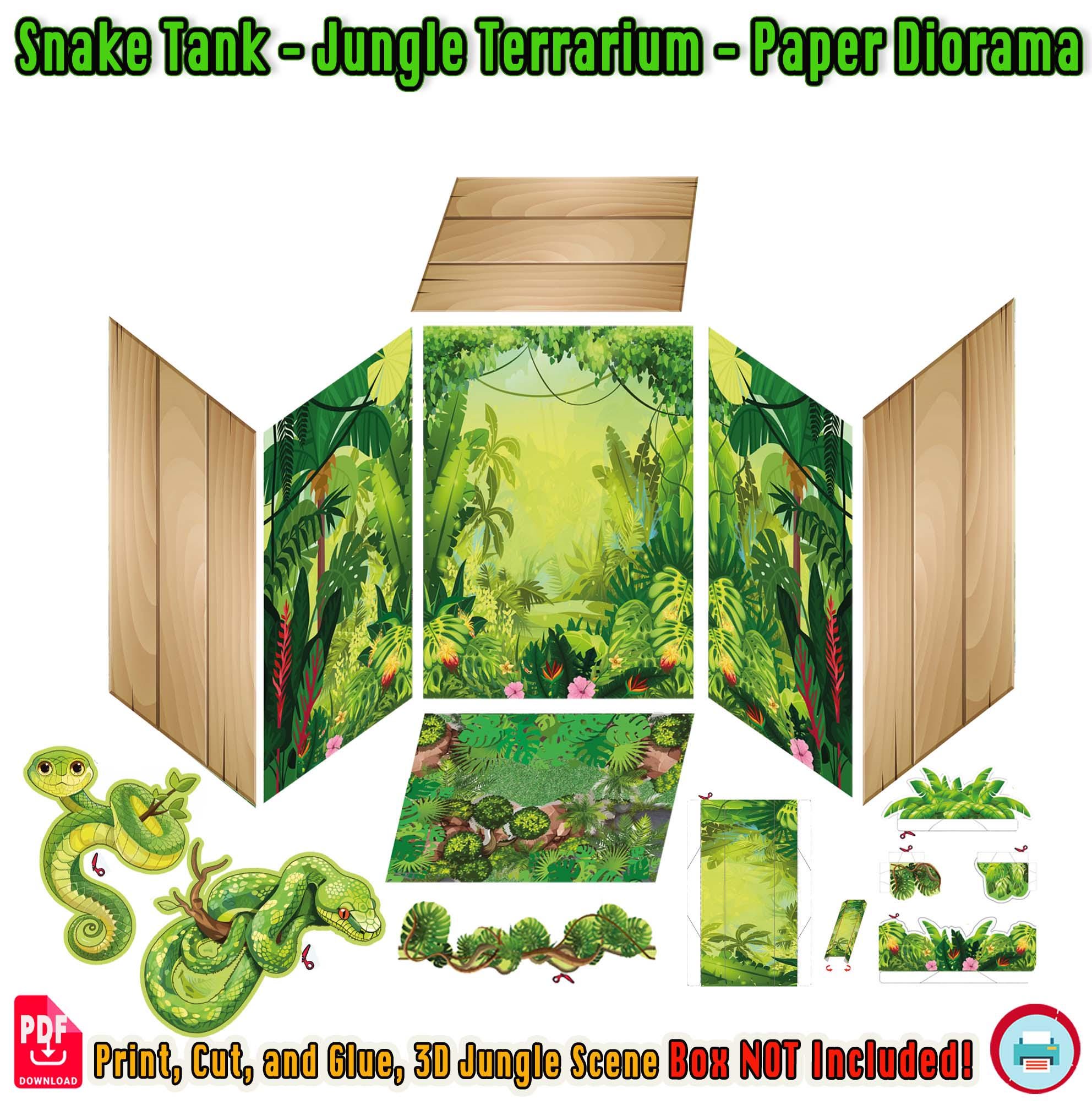 Snake Shoebox Diorama Papercraft – Jungle Snake Terrarium Craft ...