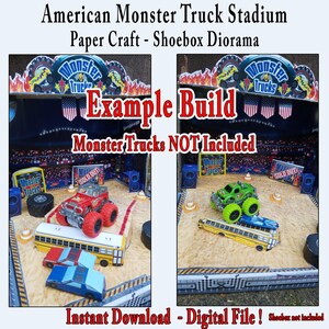 Monster Truck Paper Craft Diorama, Build Your Own: 3D Monster Truck ...