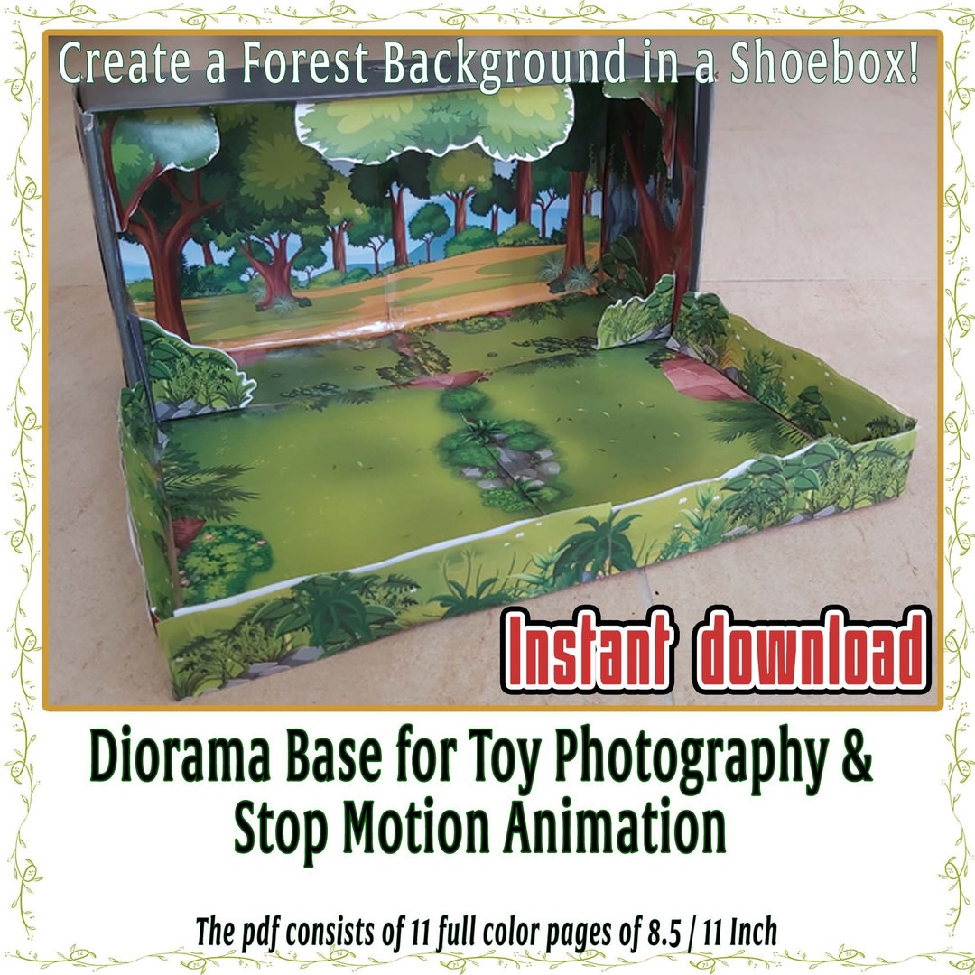 Forest Diorama: 3D Papercraft Background for Stop Motion (PDF Download ...
