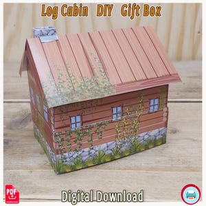 Mini Log Cabin DIY Paper Gift Box (digital Download) - Etsy