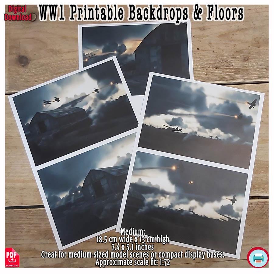 WW1 Diorama Backdrops: Fighter Plane Scenes & Hangar (PDF Download) - Etsy