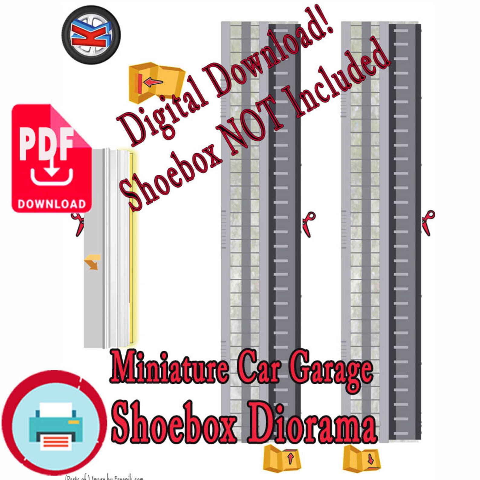 Paper Craft Car Garage Shoebox Diorama: Auto Repair Shop Kit (digital ...