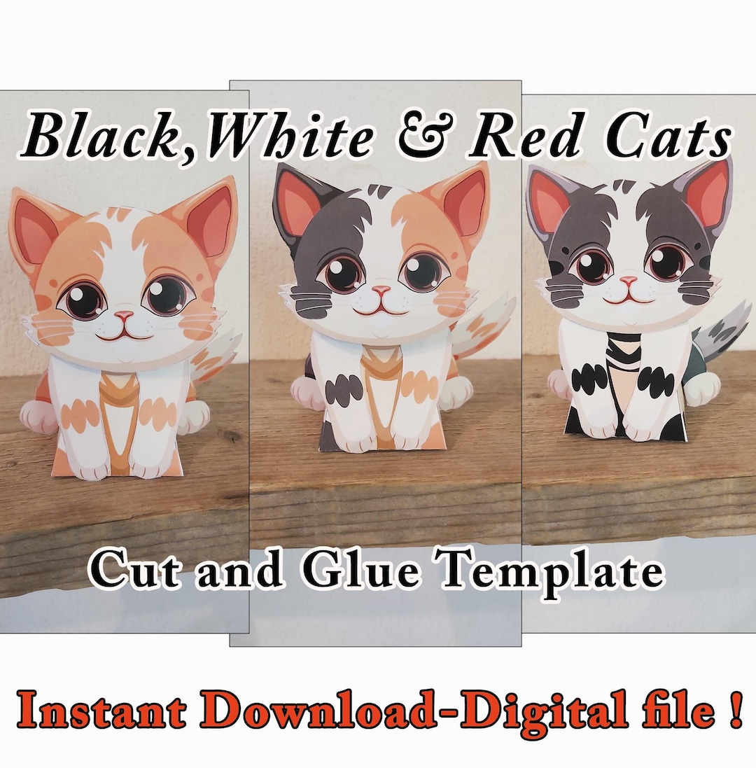 Papercraft Cat 3D Model: Cut & Paste Ornaments (digital Download) - Etsy
