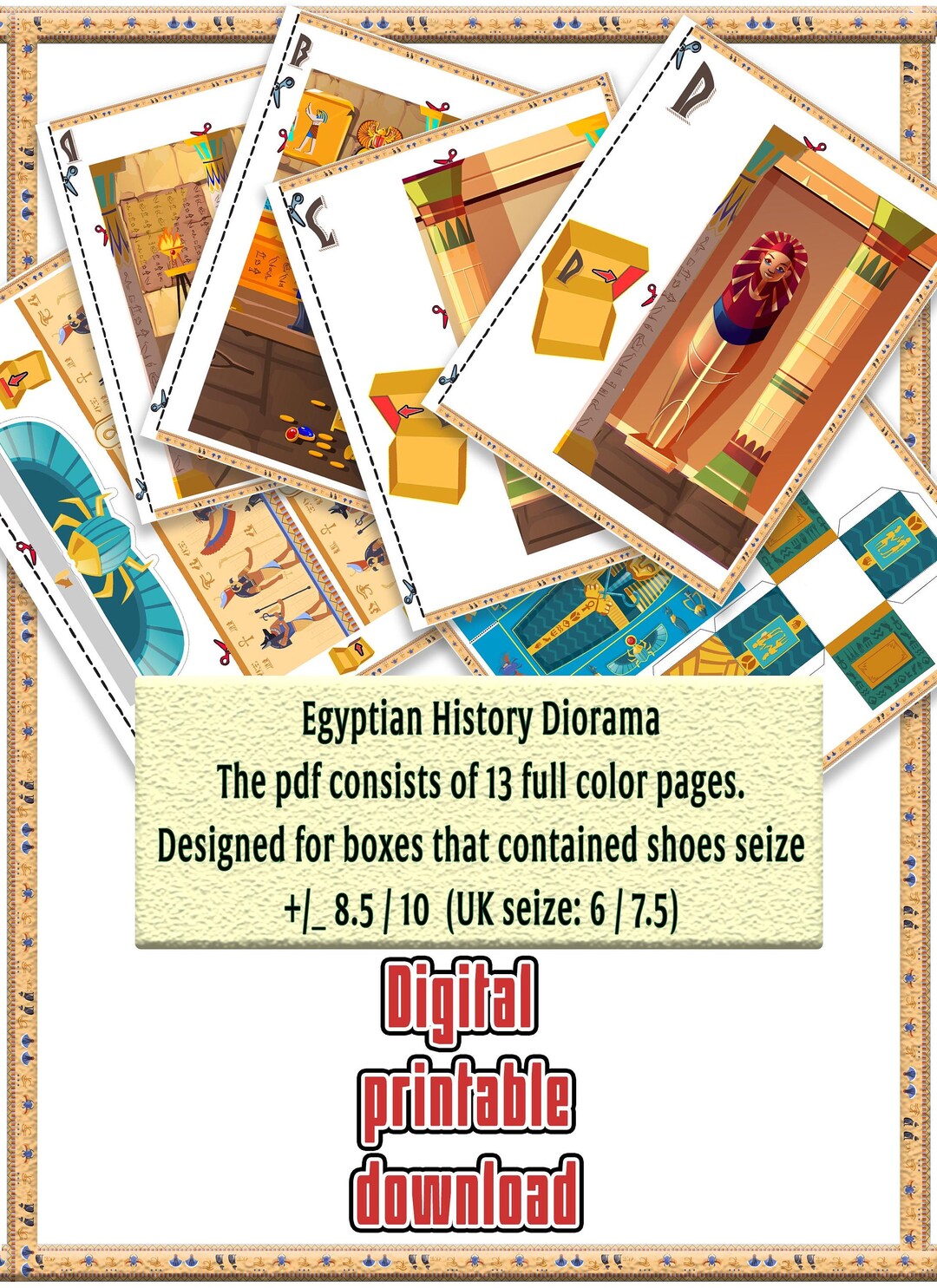 Printable Shoebox Diorama. Create Your Own Egyptian Landscape - Etsy