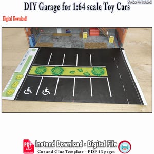DIY Garage for 1:64 Scale Toy Cars, Paper Craft Miniature Car Garage ...
