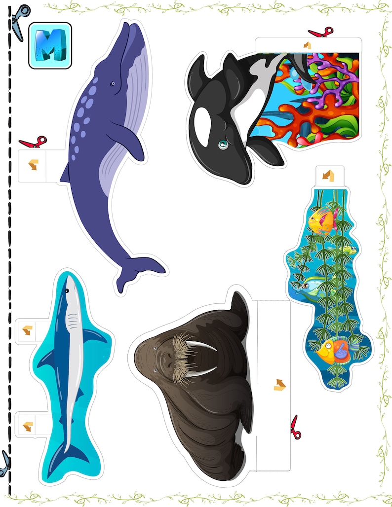 Printable Diorama Cut & Paste Shoebox Project, Create a Ocean Habitat ...
