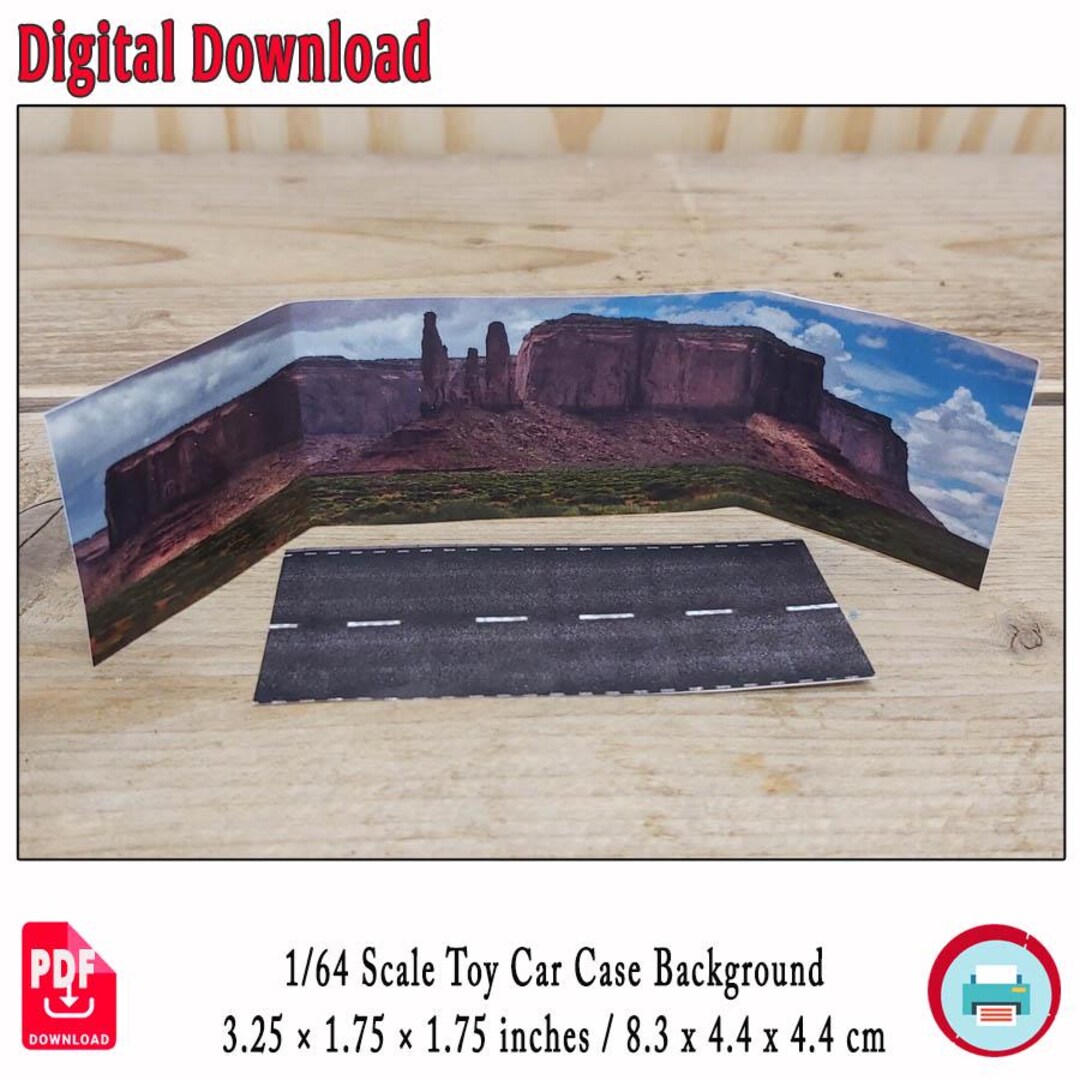1:64 Papercraft Display Scene – Canyon Road Printable for Miniature ...