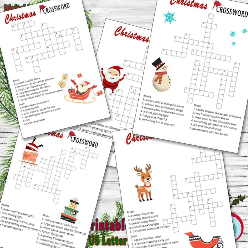 Christmas Crossword Puzzle, Kids Word Games Activities, Family Games ...