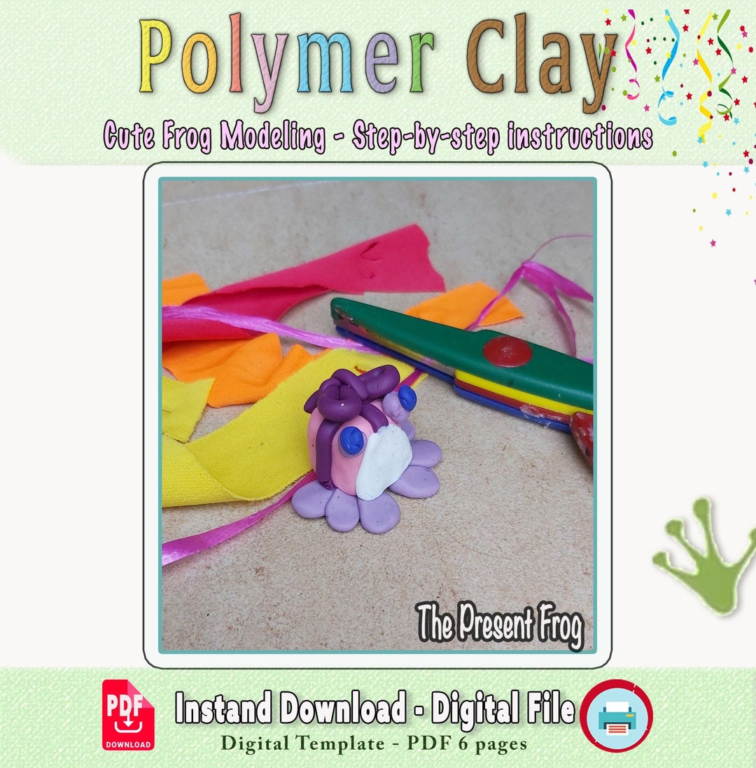 Polymer Clay Present Tutorial, Air Dry Clay Frog Tutorial, Polymer Clay ...