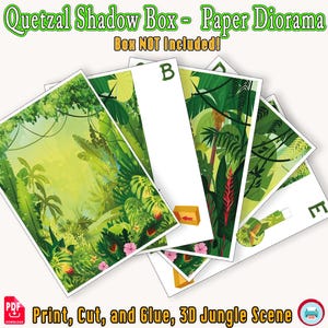 Quetzal Bird Shadow Box, Quetzal Paper Diorama, Quetzal Wall Hanging ...