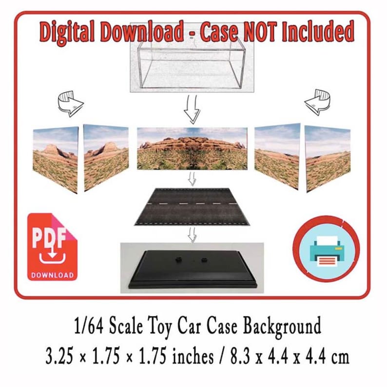 5x 1/64 Scale Diorama Bundle | Printable Papercraft Backdrops for Die ...