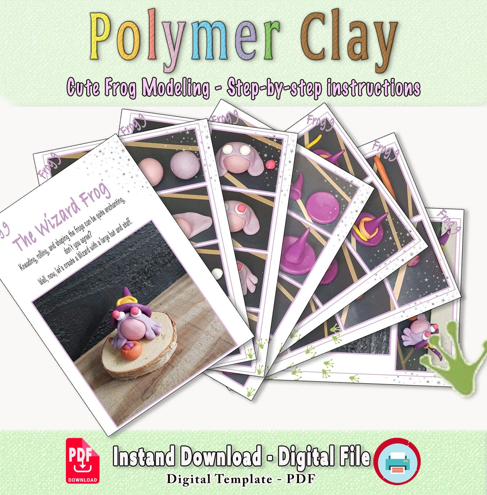 Polymer Clay Wizard Frog Tutorial, Beginner Clay Art (digital Download ...