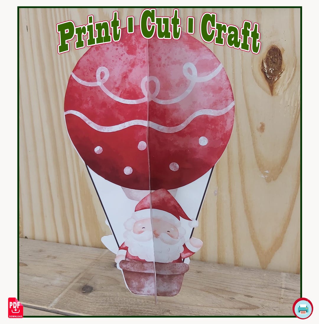 Printable Christmas Garland Papercraft PDF | Print, Cut & Glue Santa ...