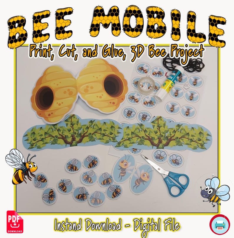 Bee Mobile Printable: DIY Classroom Decoration (PDF) - Etsy