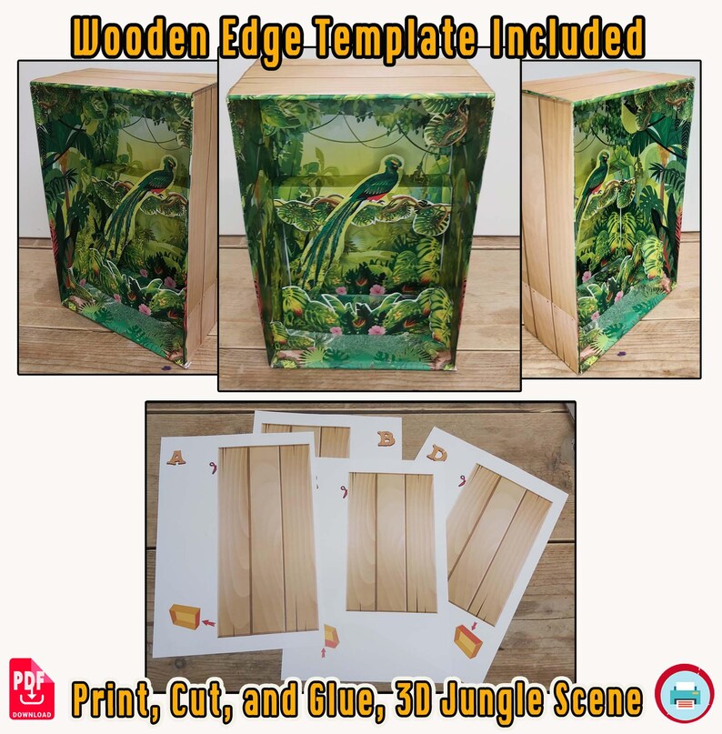 Quetzal Bird Diorama Papercraft – Tropical Rainforest Bird Craft ...