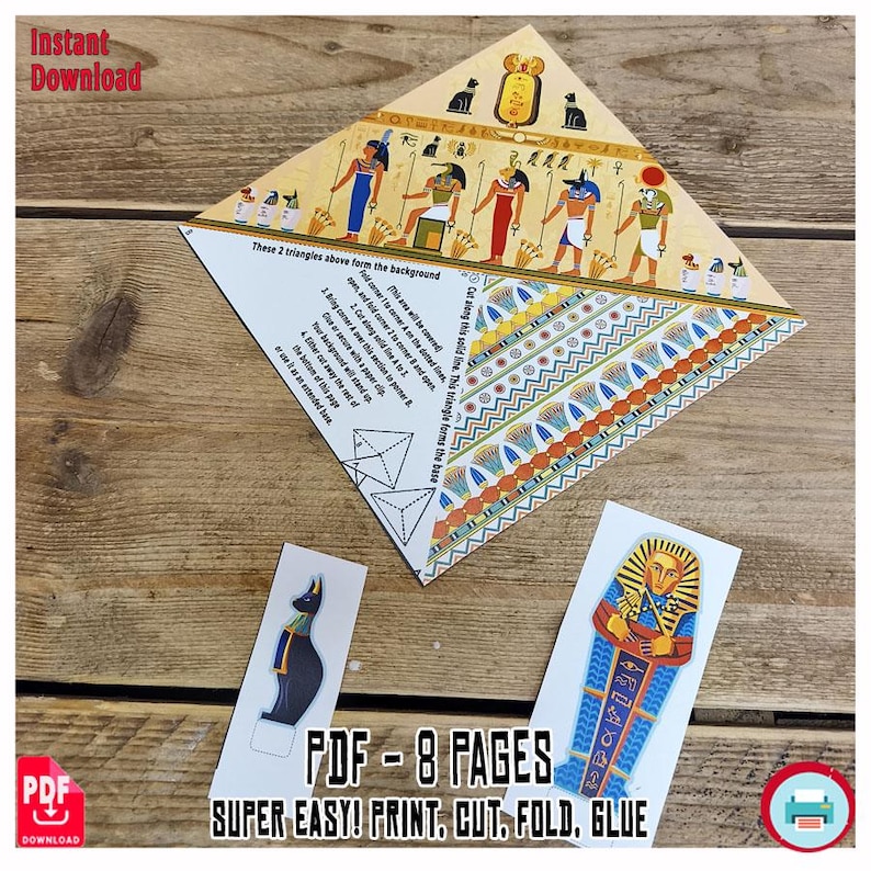 Ancient Egypt 3D Tomb & Pyramid Diorama – Printable Cut and Paste Craft ...
