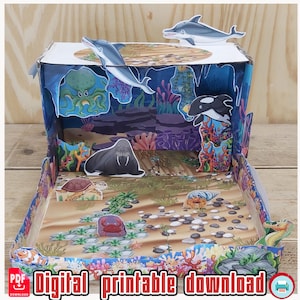 Printable Diorama Cut & Paste Shoebox Project, Create a Ocean Habitat ...