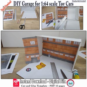 DIY Garage for 1:64 Scale Toy Cars, Paper Craft Miniature Car Garage ...