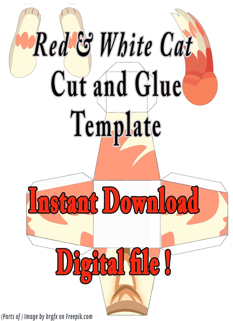 Papercraft Cat, Kitten Craft 3D Model, Printable Playset, Cat Sculpture ...