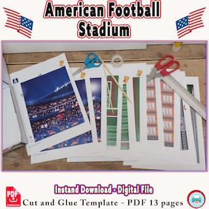 Mini Football Stadium, Football Ground, Football Field, Gridiron, Paper ...