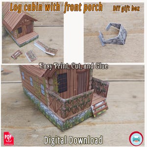DIY Paper Log Cabin Gift Box: Printable Timber Lodge (digital Download ...