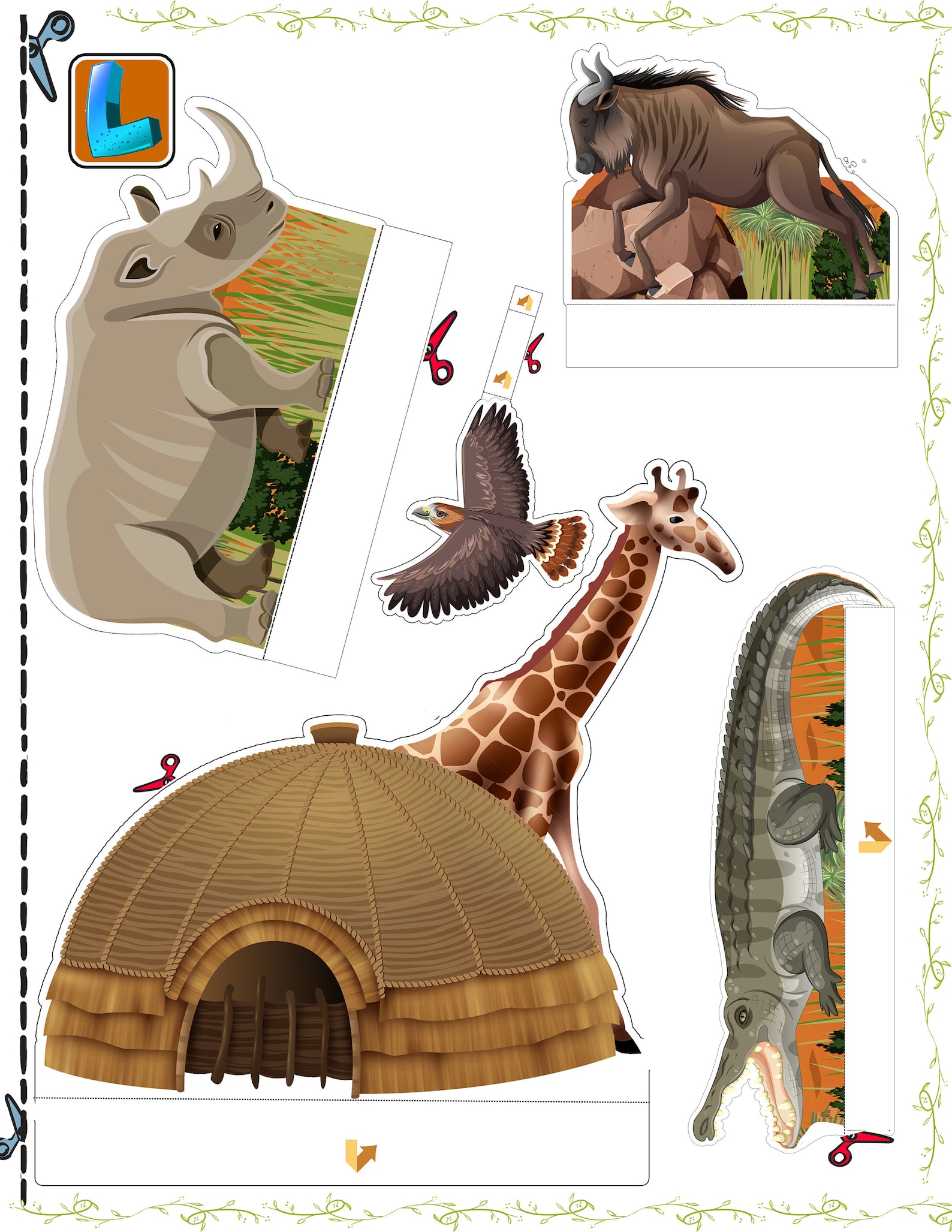 Printable Shoebox Diorama, Create a Savanna Habitat, Ocean Habitat ...