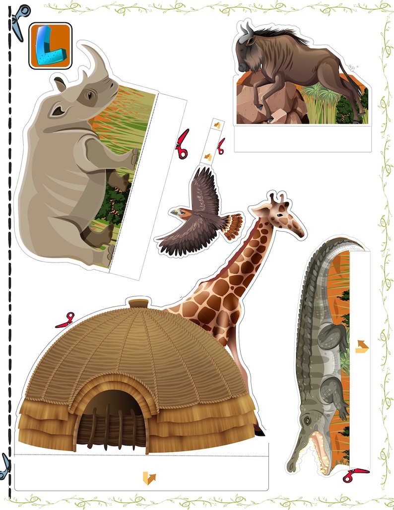 Printable Shoebox Diorama Kit, Create a Savanna Habitat, Animals ...