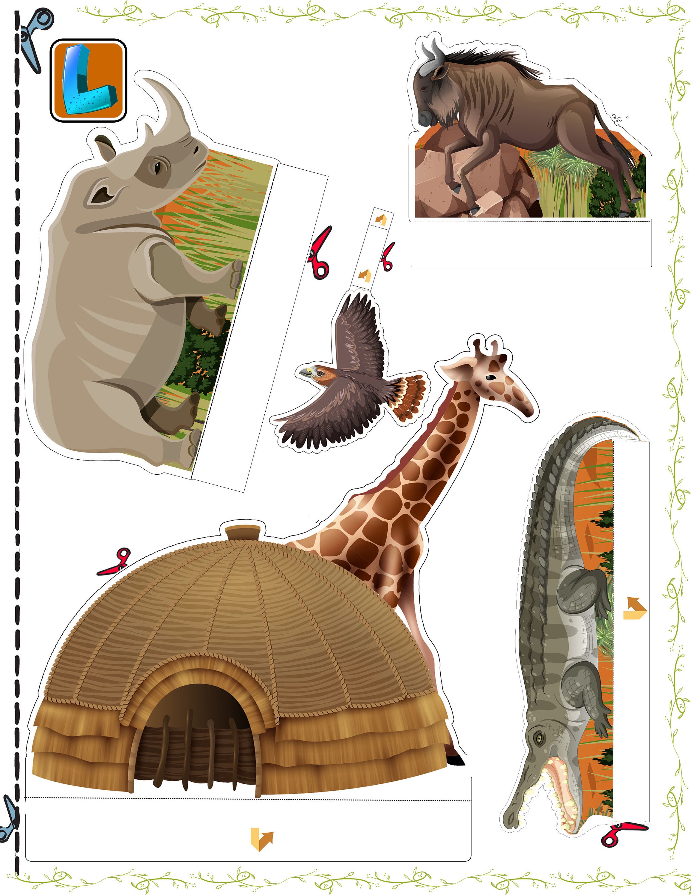 Printable Shoebox Diorama Kit, Create a Savanna Habitat, Animals ...